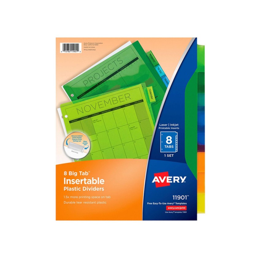 SEPARADOR INSERT 8 PIEZAS 11901 AVERY | Encuentra mobiliario escolar y ...