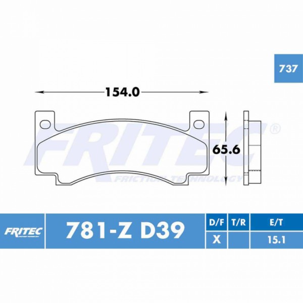 Balatas Semi-metalicas Delanteras M-781-Z Fritec | Autopartes