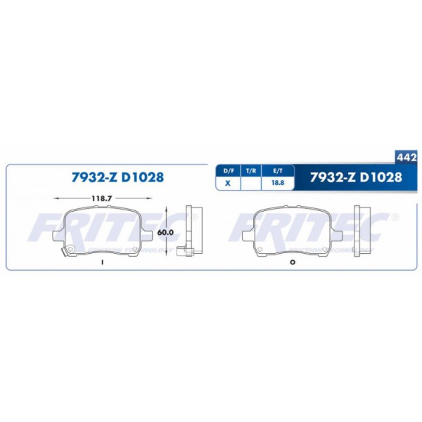 Balatas Ceramicas Delanteras SPC-7932-Z Fritec | Autopartes