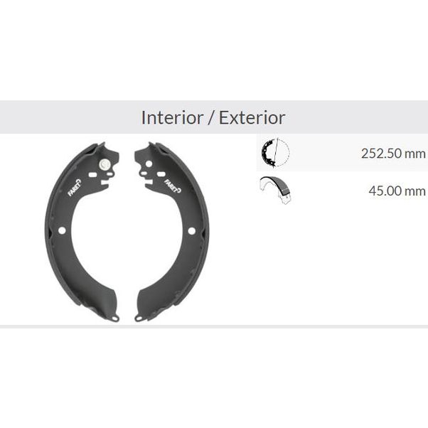 Balata Freno De Tambor Trasera FT4-CAP-S020 HQ FARET | Autopartes