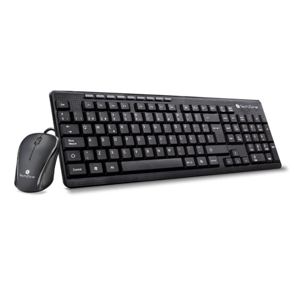 Kit Teclado/Mouse TechZone TZ19COMB01-LA Óptico Negro | Tienda de ...