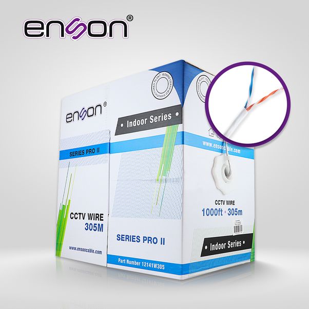 ENSON 12141W305 - Cable Utp Enson 12141w305 4c/24 Color Blanco Serie Pro-ii 100% Cobre Ideal ...