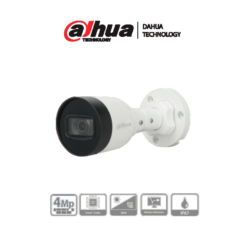 DAHUA IPC-HFW1431S1-A-S4 - Camara IP Bullet de 4 Megapixeles / H.265+ / Lente de 2.8 mm / 104 ...