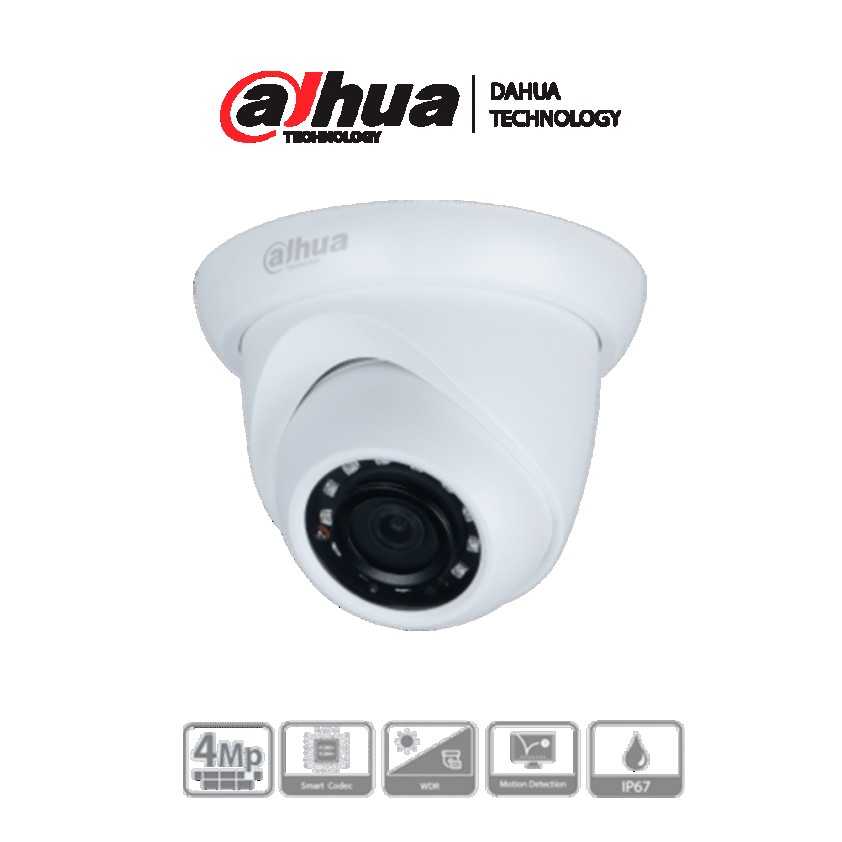 DAHUA IPC-HDW1431S - Camara IP Domo de 4 Megapixeles / Lente de 2.8 mm / 93 Grados de Apertura ...