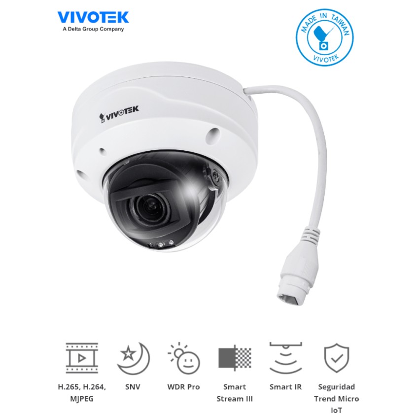 VIVOTEK FD9388-HTV - Camara IP domo exterior 5 Megapixeles / Lente Varifocal Remoto 2.8 A 12 mm ...