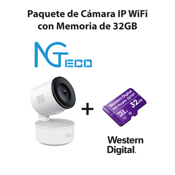 NGTECO NGC2301PAK - Paquete de Camara NGC2301 IP WiFi 1080P con Memoria ...