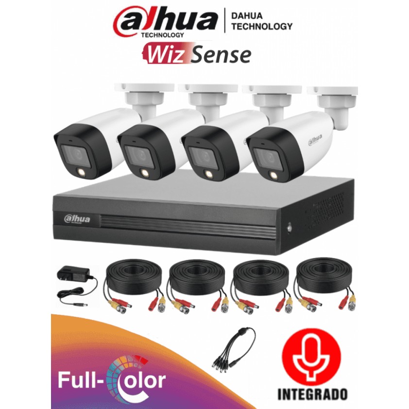 DAHUA FULLCOLORKIT-A - Kit de 4 Canales Full Color de 2 Megapixeles con ...