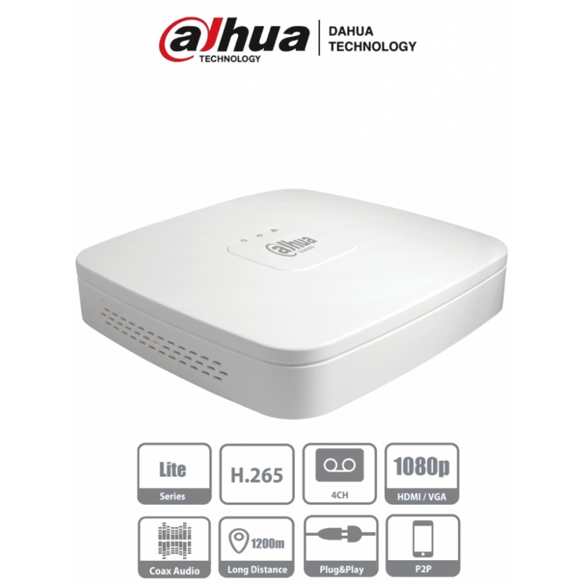 DAHUA DH-XVR4104C-X1 - DVR de 4 Canales 1080p Lite/ H.265+/ 4 Ch + 1 ...